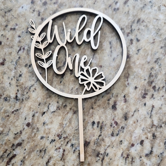 Etsy | Accessories | Wild One Cake Topper Natural Wood | Poshmark